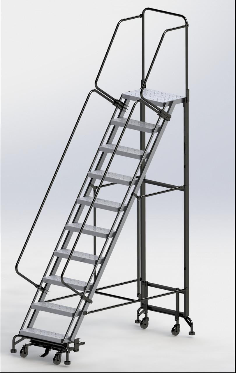 Ballymore 10 Step Hybrid Ladder 24" Wide Step with 32" Wide Base HY-LA