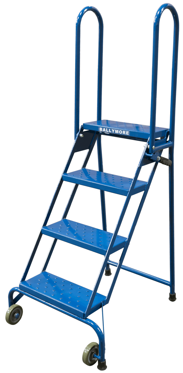 Ballymore Aluminum Ladders, 4 Step, 24 In Wide Base, 7 in Deep Top Ste